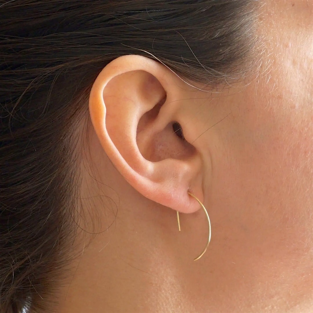 Open Hoop D Earrings Minimalist Design Geometric Modern Simple Shapes ...