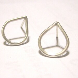 Tear Drop Stud Earrings, Sterling Silver Rain Drop Earring Studs, Simple Silver Studs, Droplet ...