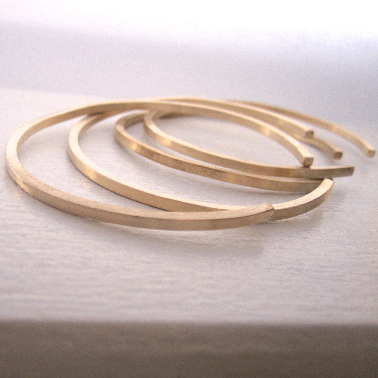 2mm square cuffs Plain square brass cuff bracelet rounded ends | Etsy