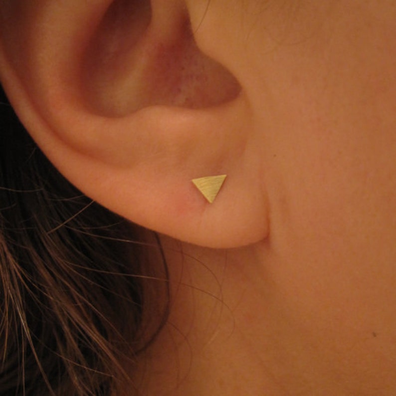 Triangle Stud Earring Gift Set 14k Gold Stud Earrings - Etsy