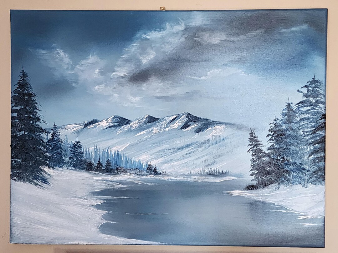 18 X 24 Bob Ross Style Large Oil Painting on Stretched Canvas, Alaska ...