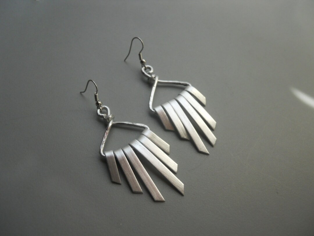 Silver Tone Anodized Aluminum Xena Warrior Bold Goddess Tribal Tassel ...