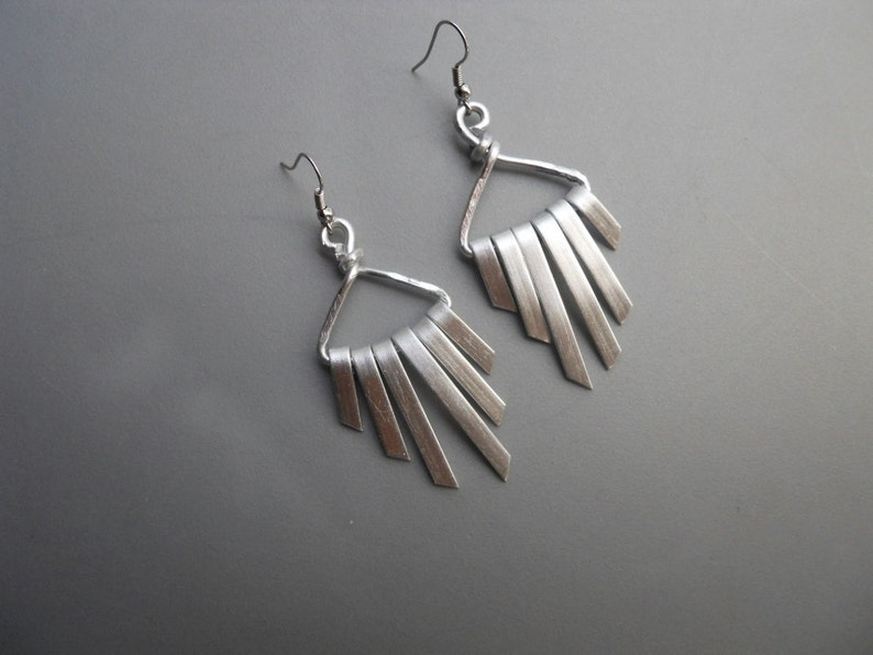 Silver Tone Anodized Aluminum Xena Warrior Bold Goddess Tribal Tassel ...