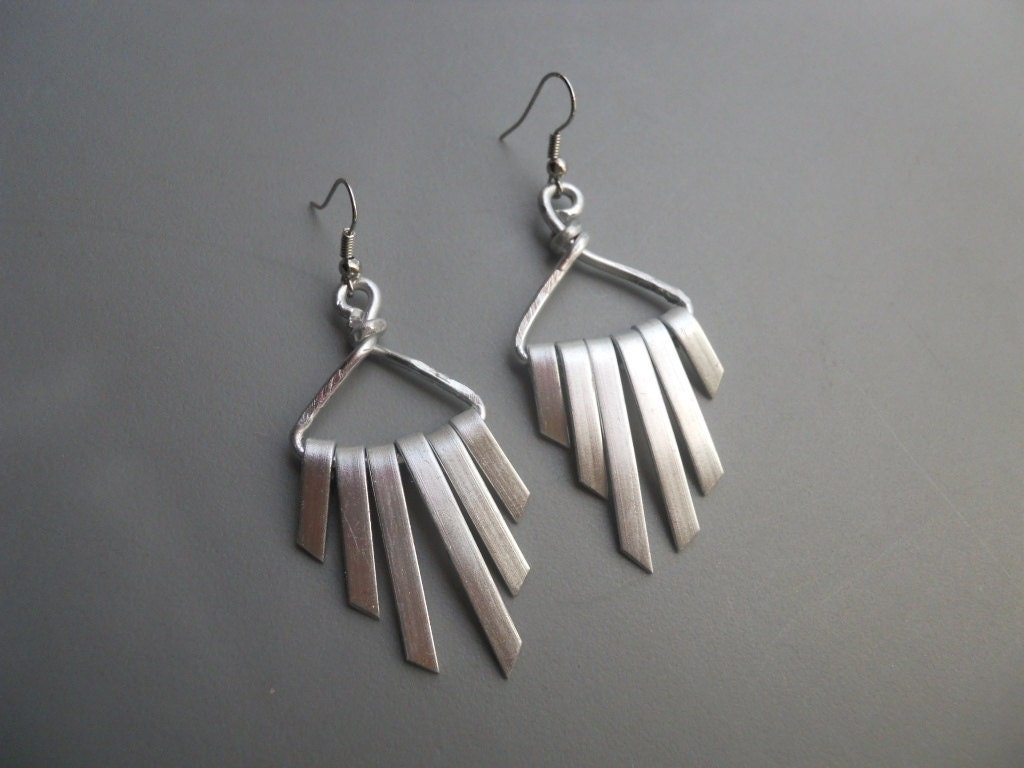 Silver Tone Anodized Aluminum Xena Warrior Bold Goddess Tribal Tassel ...