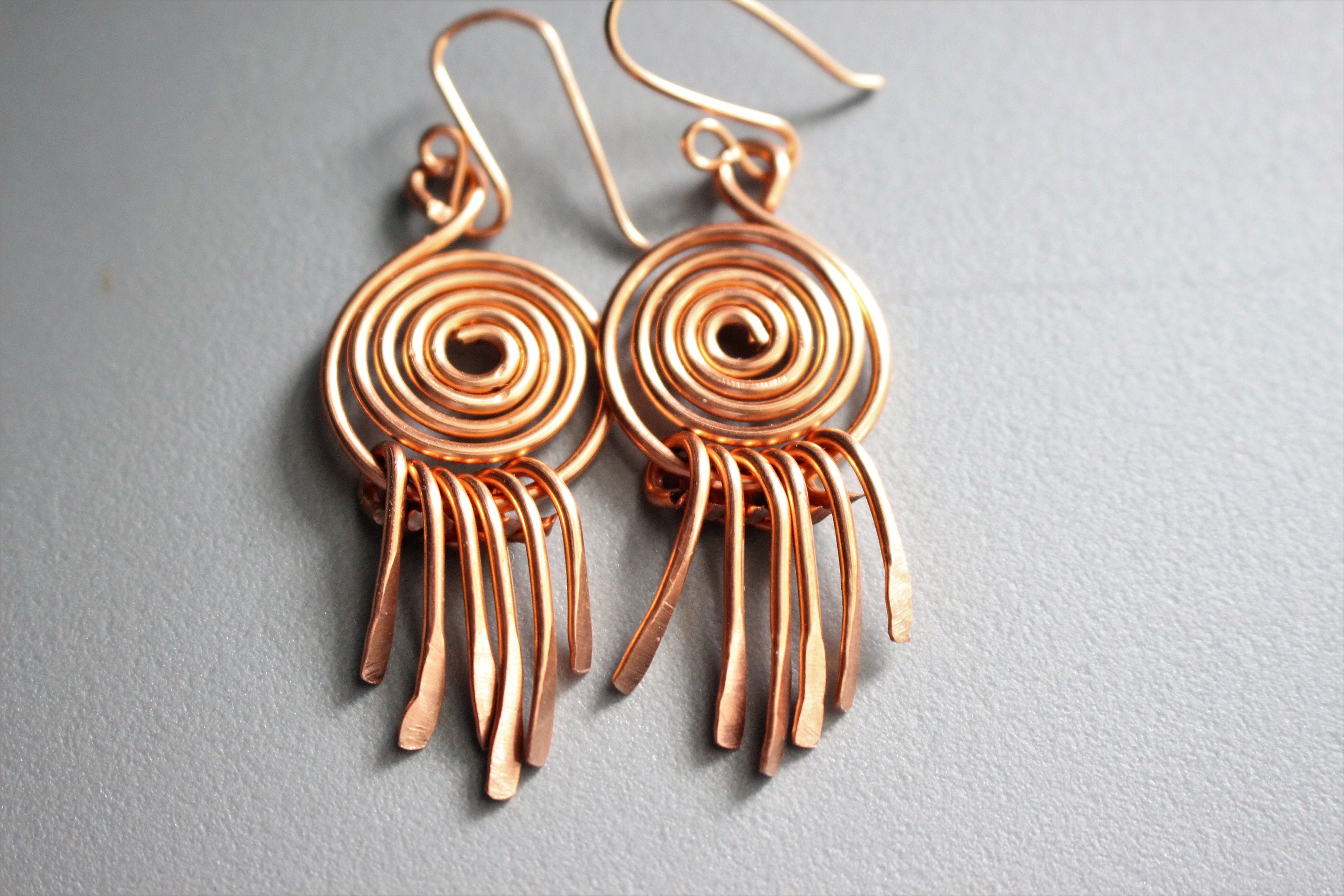 Hammered Burnished Gold or Silver Tone Anodized Aluminum Swirl Tassel ...