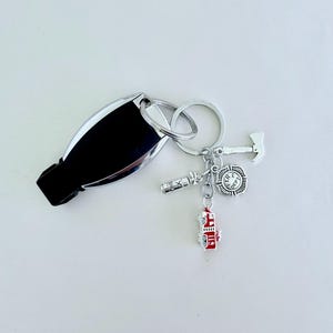 Firefighter Charm Keychain, Fire Truck Helmet Badge Axe Fire ...