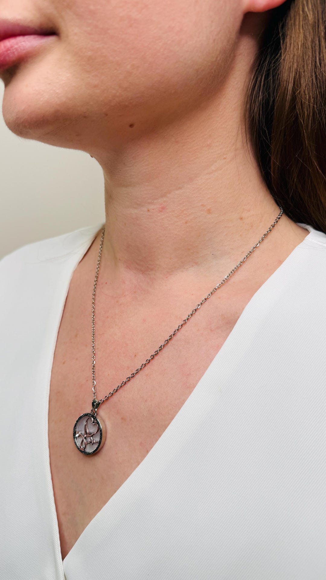 Silver Heartbeat Nurse Doctor Pendant Necklace, Heart & Stethoscope ...