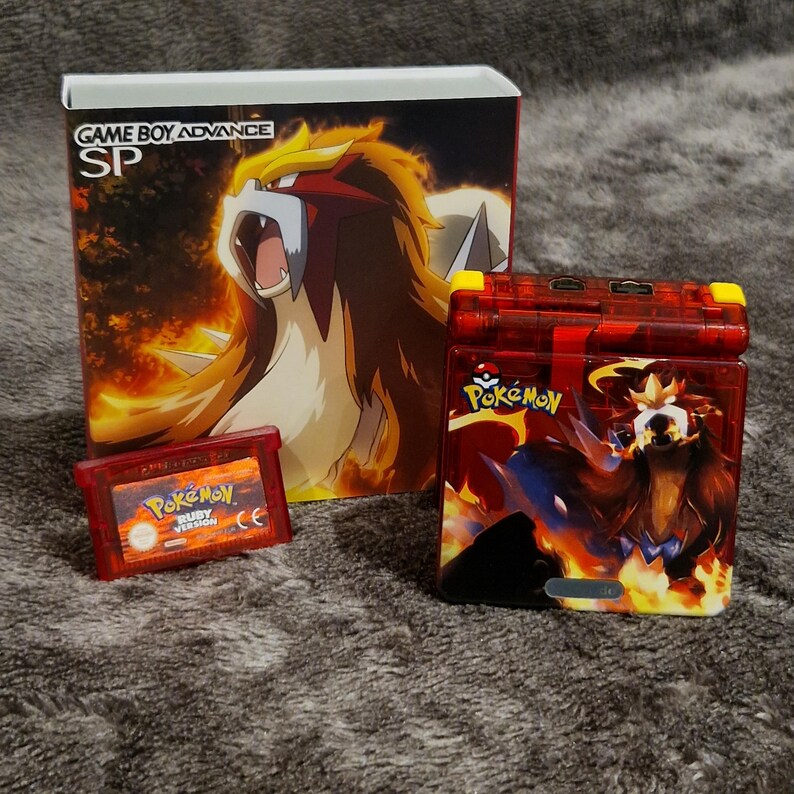 Nintendo Gameboy Advance SP Entei Pokemon Shell IPS V5 Display - Etsy