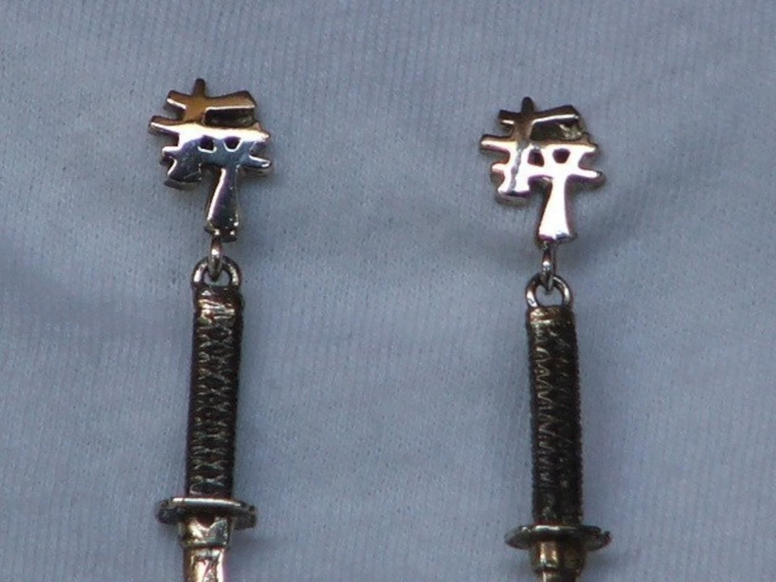 DRAGON KATANA EARRINGS Sterling Silver-japanese Swords- Ready to Ship ...