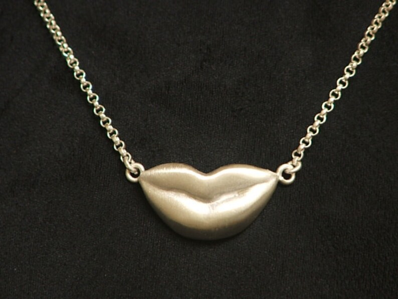 KISSING LIPS Necklace Sterling Silver 18 Made to Order - Etsy