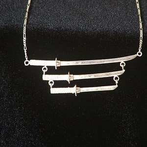 KATANA 3 Japanese Sword Trio Sterling Silver Necklace- Ready to Ship - Etsy