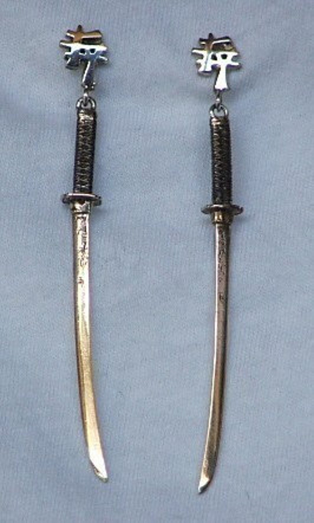 DRAGON KATANA EARRINGS Sterling Silver-japanese Swords- Ready to Ship ...