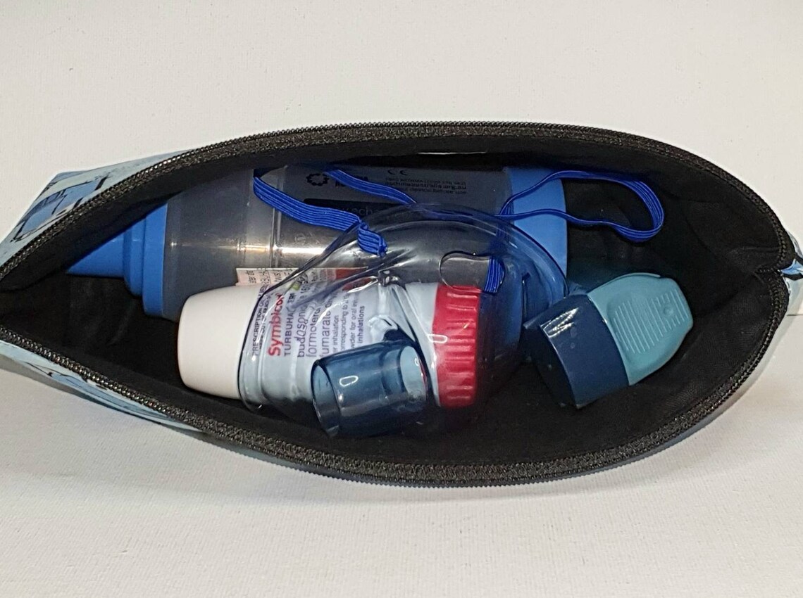 EXTRA LARGE Pouch in Pink Asthma Puffer Inhaler Fabric MINI | Etsy