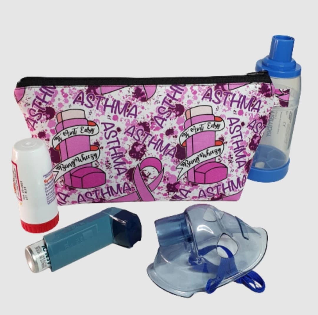 EXTRA LARGE Pouch in Pink Asthma Puffer Inhaler Fabric - Etsy