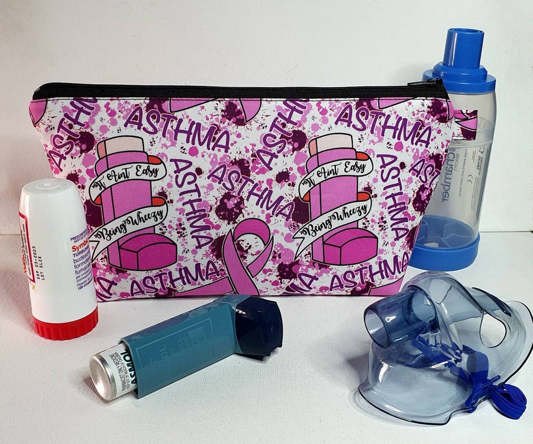 EXTRA LARGE Pouch in Pink Asthma Puffer Inhaler Fabric - Etsy