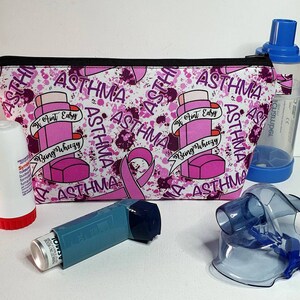 EXTRA LARGE Pouch in Pink Asthma Puffer Inhaler Fabric - Etsy
