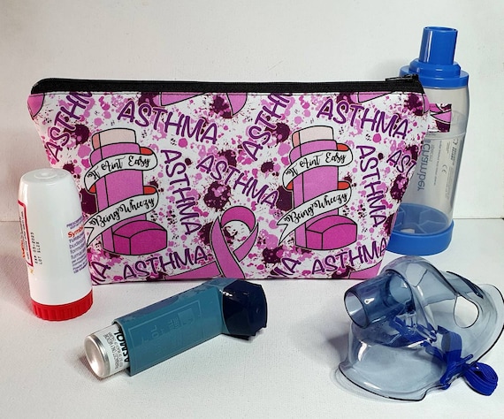 EXTRA LARGE Pouch in Pink Asthma Puffer Inhaler Fabric - Etsy