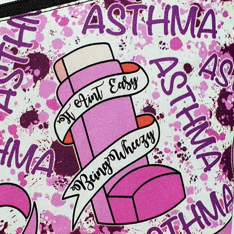 EXTRA LARGE Pouch in Pink Asthma Puffer Inhaler Fabric - Etsy