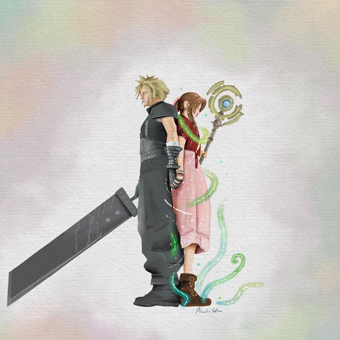 Clerith, Canvas Print, Final Fantasy 7 Wall Art, Cloud and Aerith ...