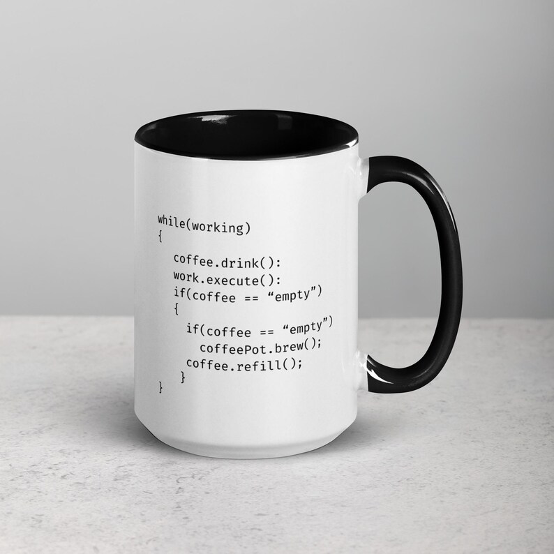 Funny Black and White Code Quote Python Mug, Coffee Lovers, Programmer Gift, Computer Science ...