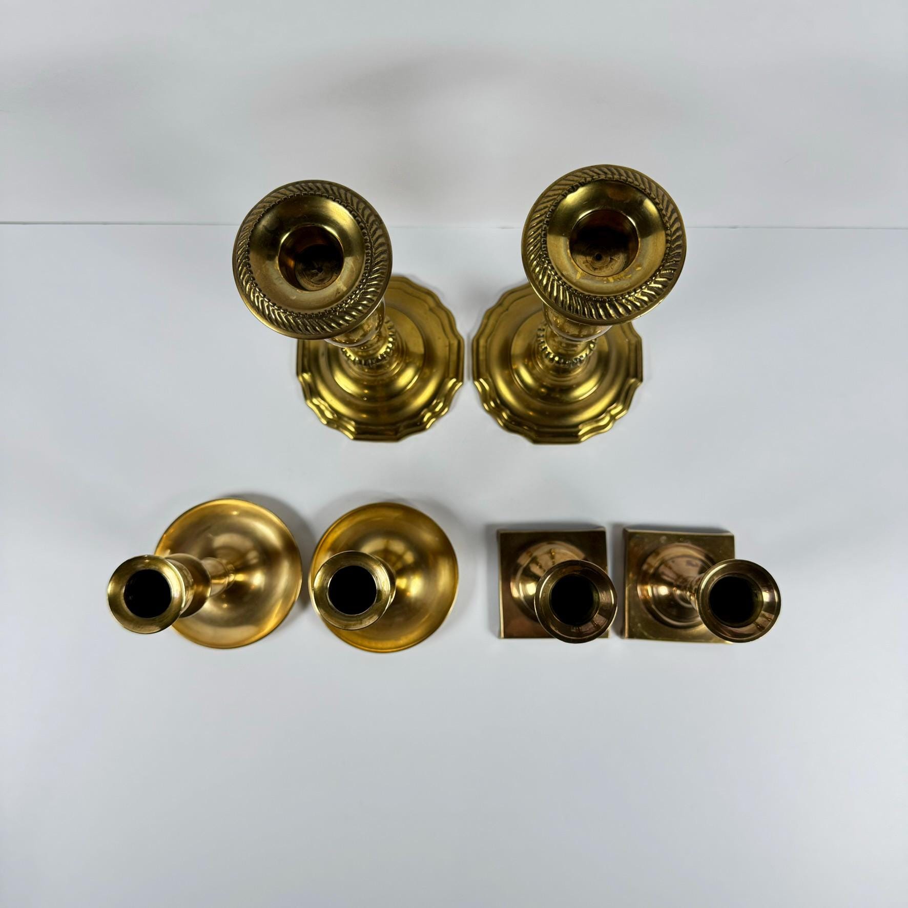 Vintage Brass Candlestick Holders 3 Pairs to Choose From Brass Taper Candle Holders Holiday ...