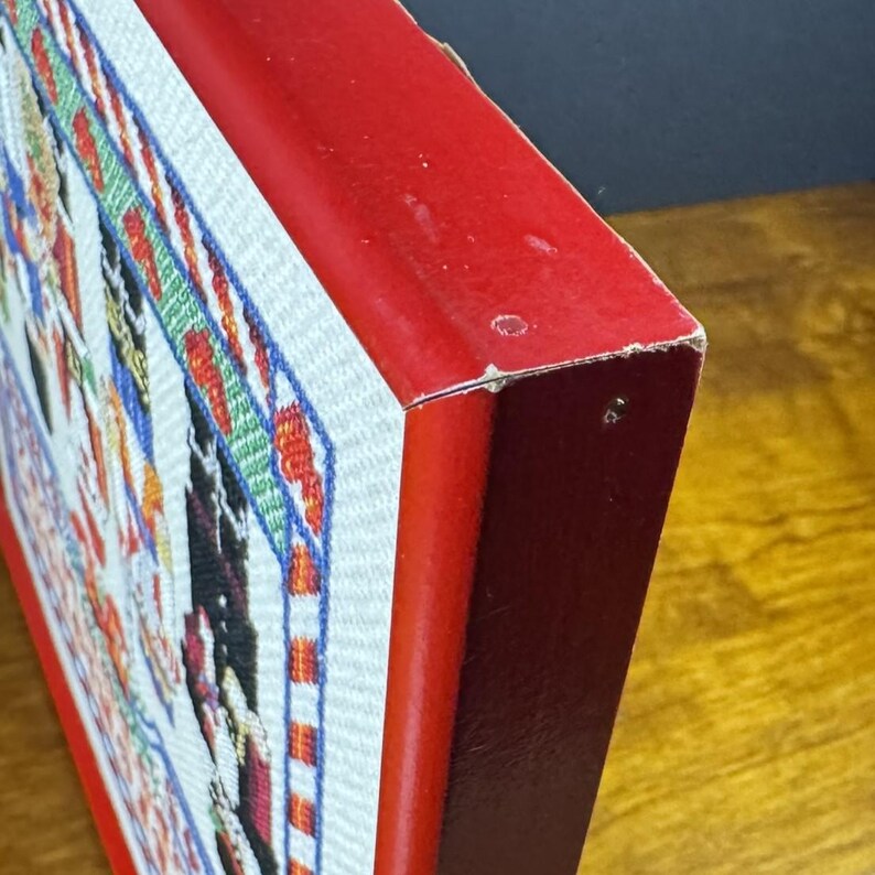 Vintage Christmas Cross Stitch Nutcrackers in Red Frame / Alphabet ...