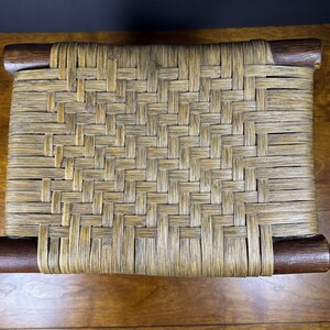 Vintage Rustic Woven Stool With Hickory Post and Rung Frame / Primitive ...