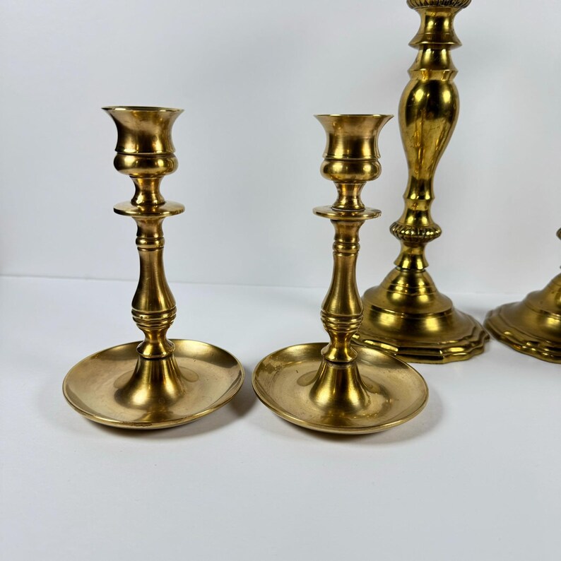 Vintage Brass Candlestick Holders 3 Pairs to Choose From Brass Taper Candle Holders Holiday ...
