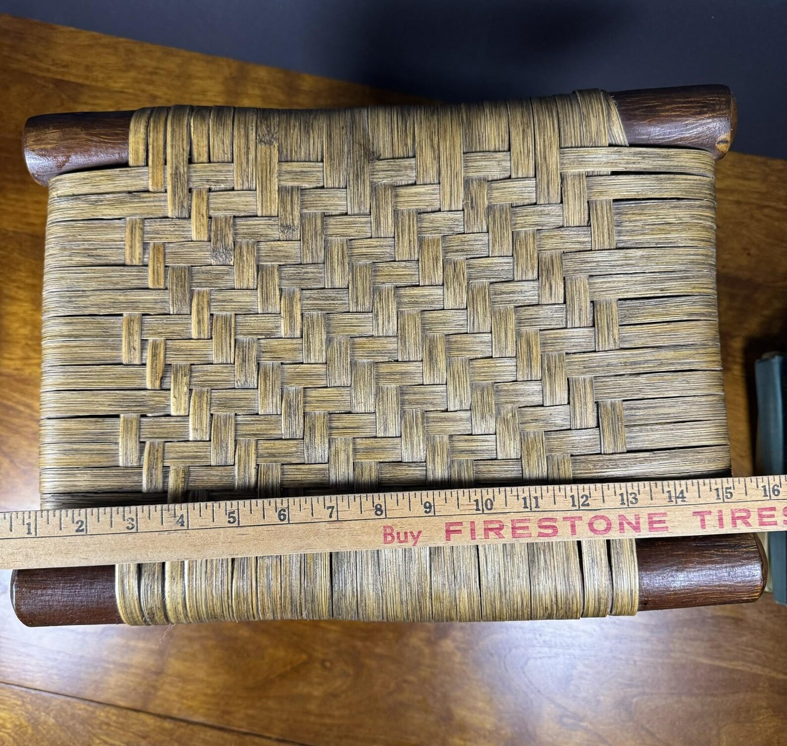 Vintage Rustic Woven Stool With Hickory Post and Rung Frame / Primitive ...