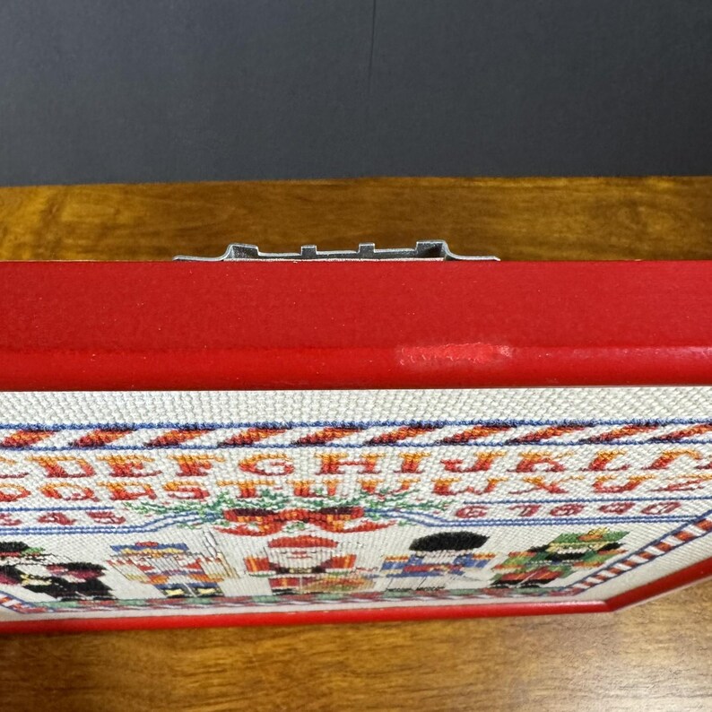Vintage Christmas Cross Stitch Nutcrackers in Red Frame / Alphabet ...
