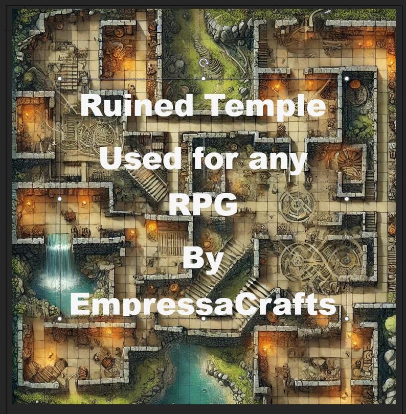 Ruined Temple Battle Map - Top-down View - Etsy
