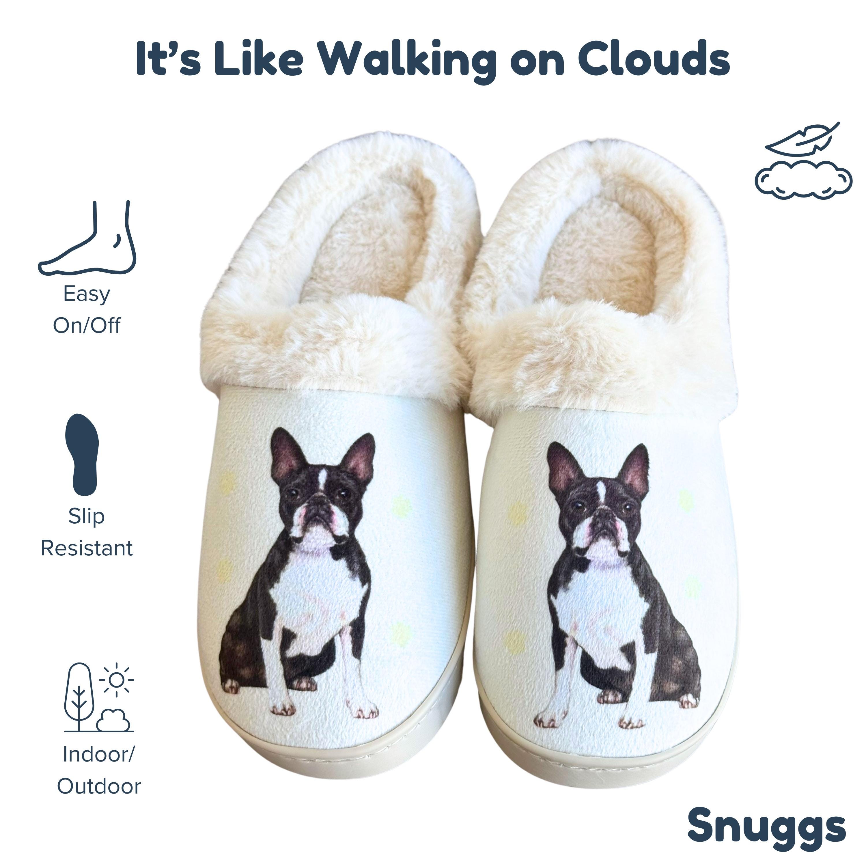 Boston Terrier Snuggs Slippers - Cozy and Comfy for Pet Lovers - Gift ...