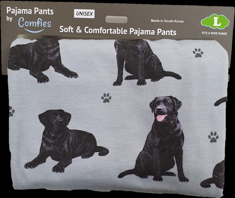Black Lab Pajama Bottoms - Unisex Cotton Blend – Super Soft and ...