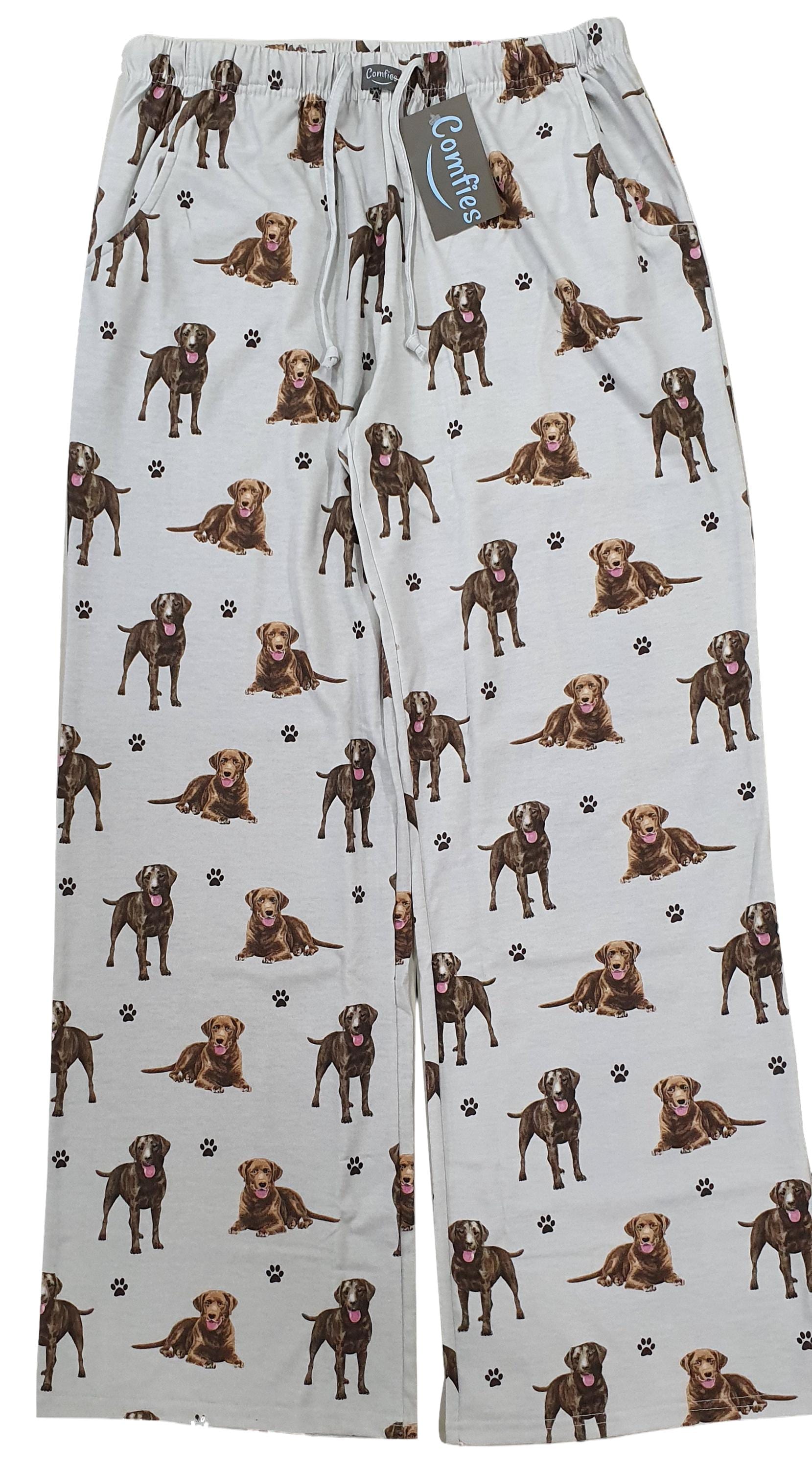 Chocolate Lab Pajama Bottoms - Unisex Cotton Blend – Super Soft and ...