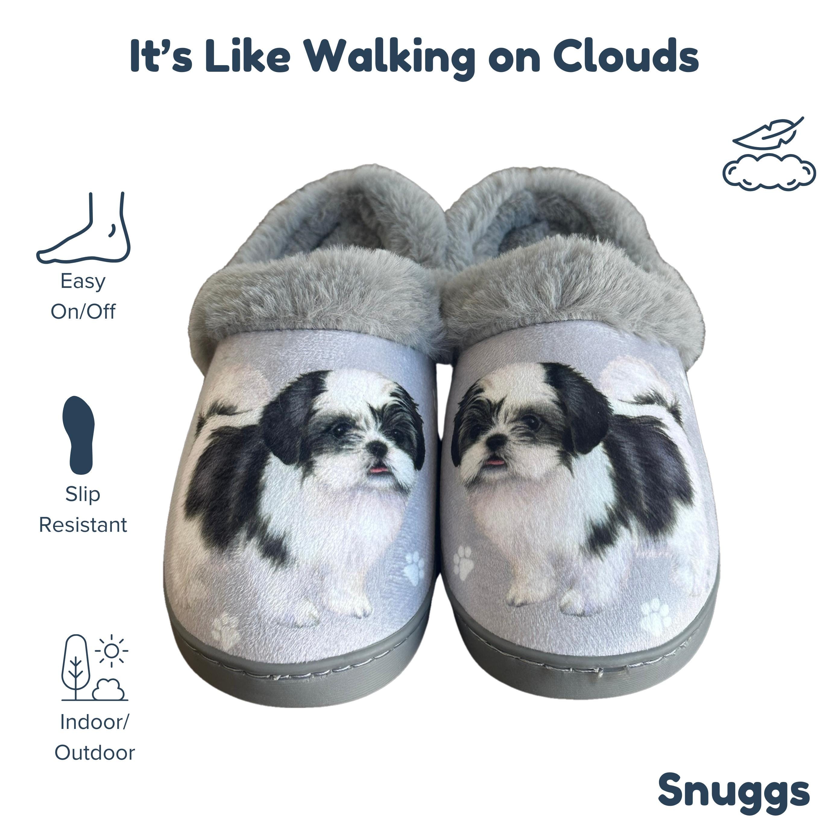 Shih Tzu, Black Snuggs Slippers - Cozy and Comfy for Pet Lovers - Gift ...