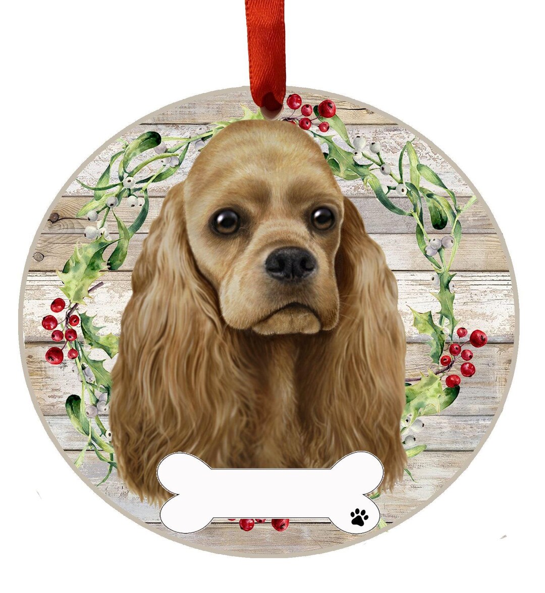 Cocker Spaniel Buff Ceramic Wreath Ornament - Etsy