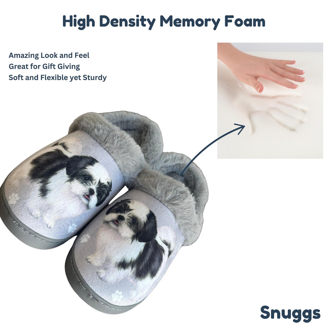 Shih Tzu, Black Snuggs Slippers - Cozy and Comfy for Pet Lovers - Gift ...