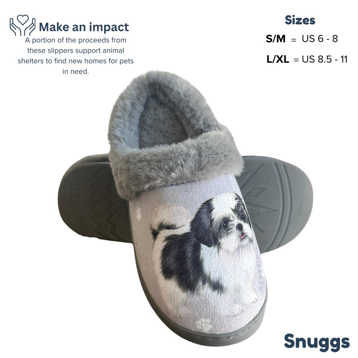 Shih Tzu, Black Snuggs Slippers - Cozy and Comfy for Pet Lovers - Gift ...