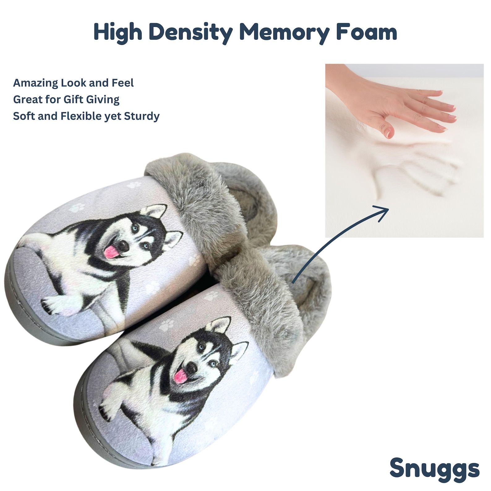 Siberian Husky Snuggs Slippers - Cozy and Comfy for Pet Lovers - Gift ...