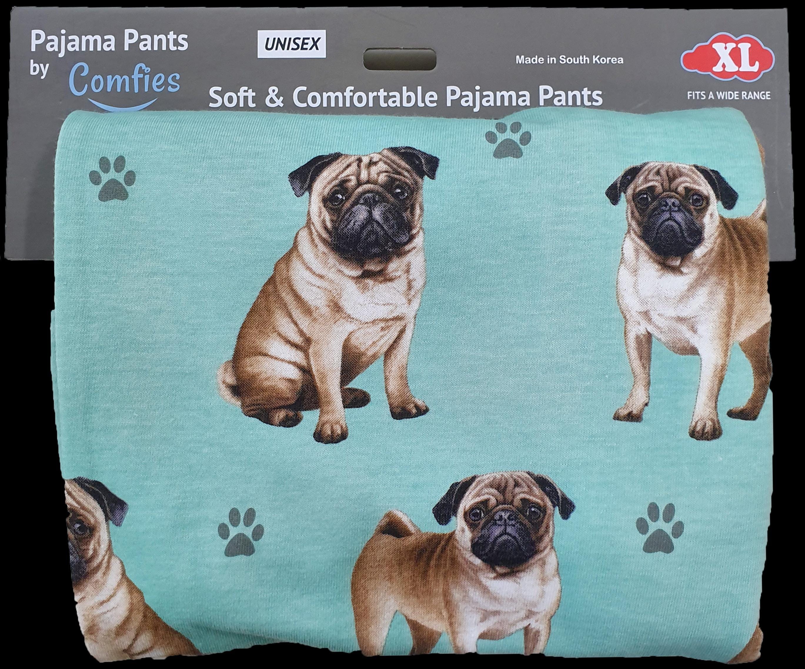Pug Pajama Bottoms - Unisex Cotton Blend – Super Soft and Comfortable ...