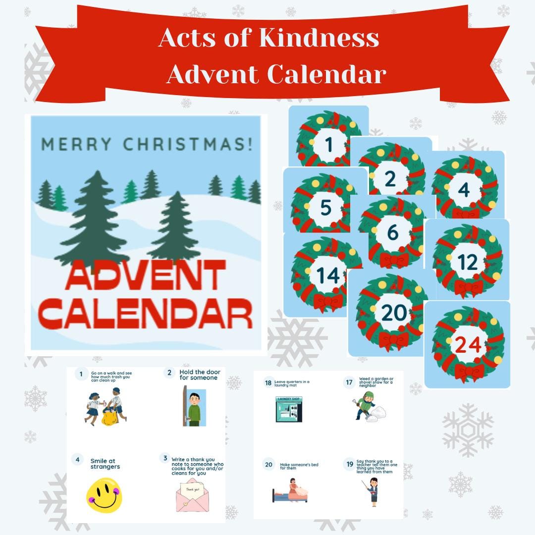Advent Calendar Acts of Kindness - Etsy