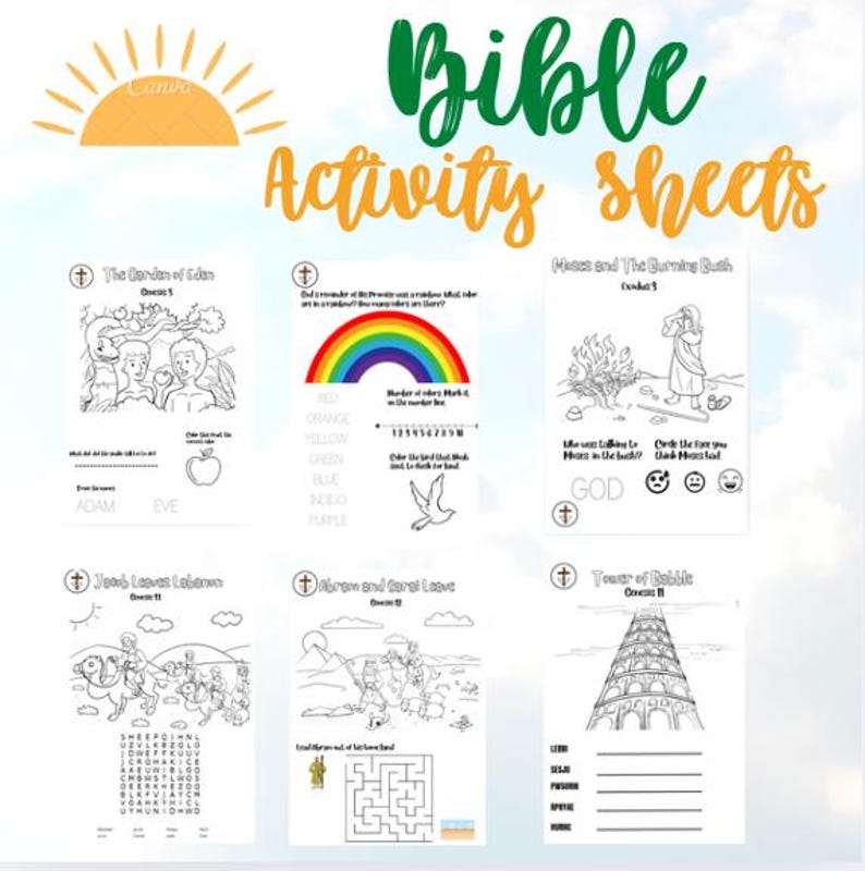 Bible Story Coloring Pages 24 Sheets - Etsy