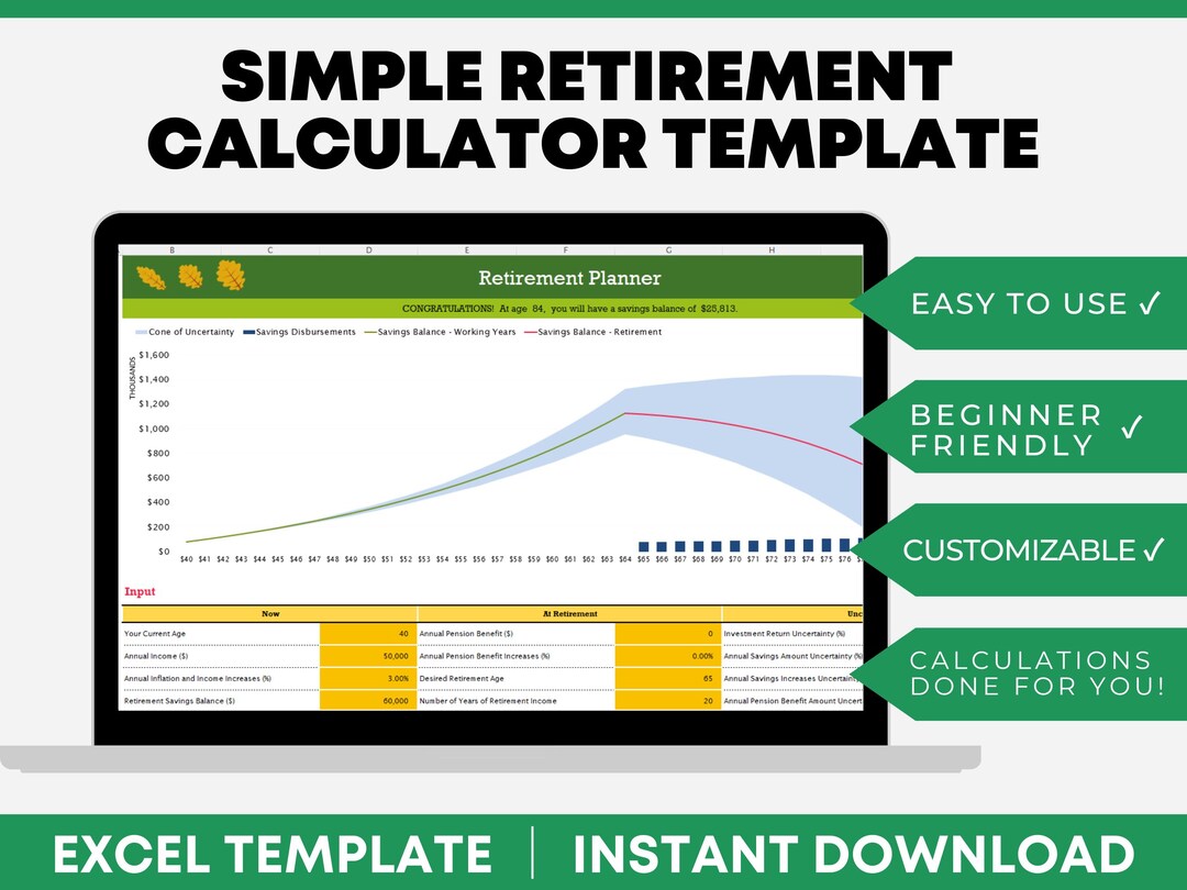 Savings Tracker Download Retirement Calculator Retirement Planning ...