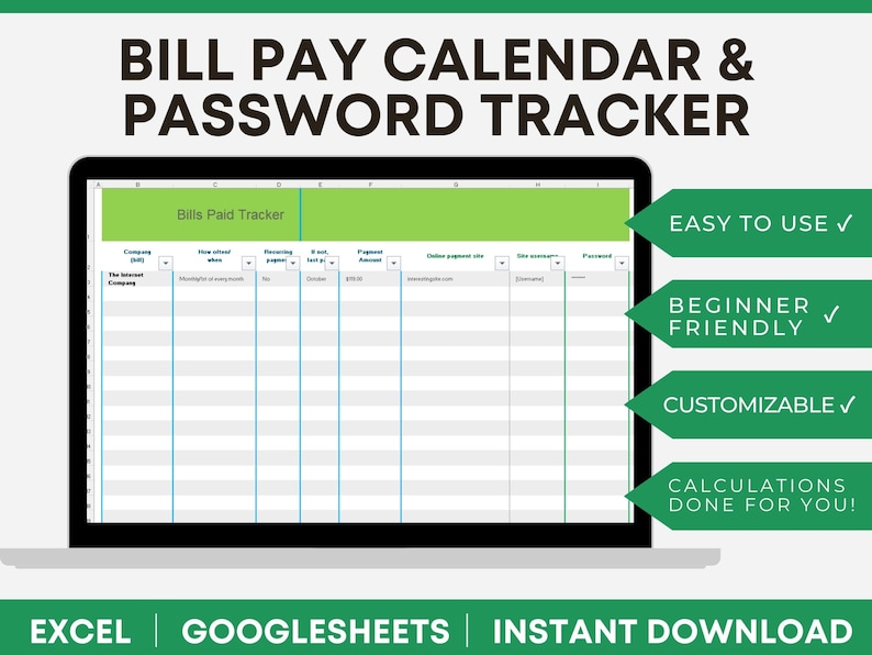 Password Manager Google Sheets Password Manager Excel Template Password ...