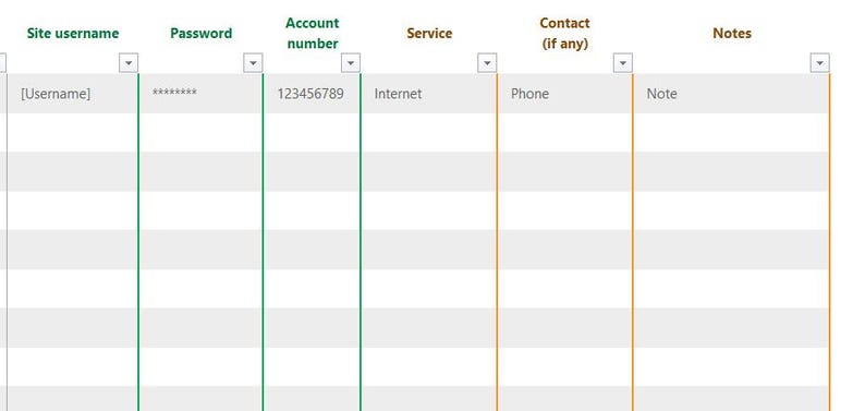 Password Manager Password Protector Expense Tracker Template Bill ...