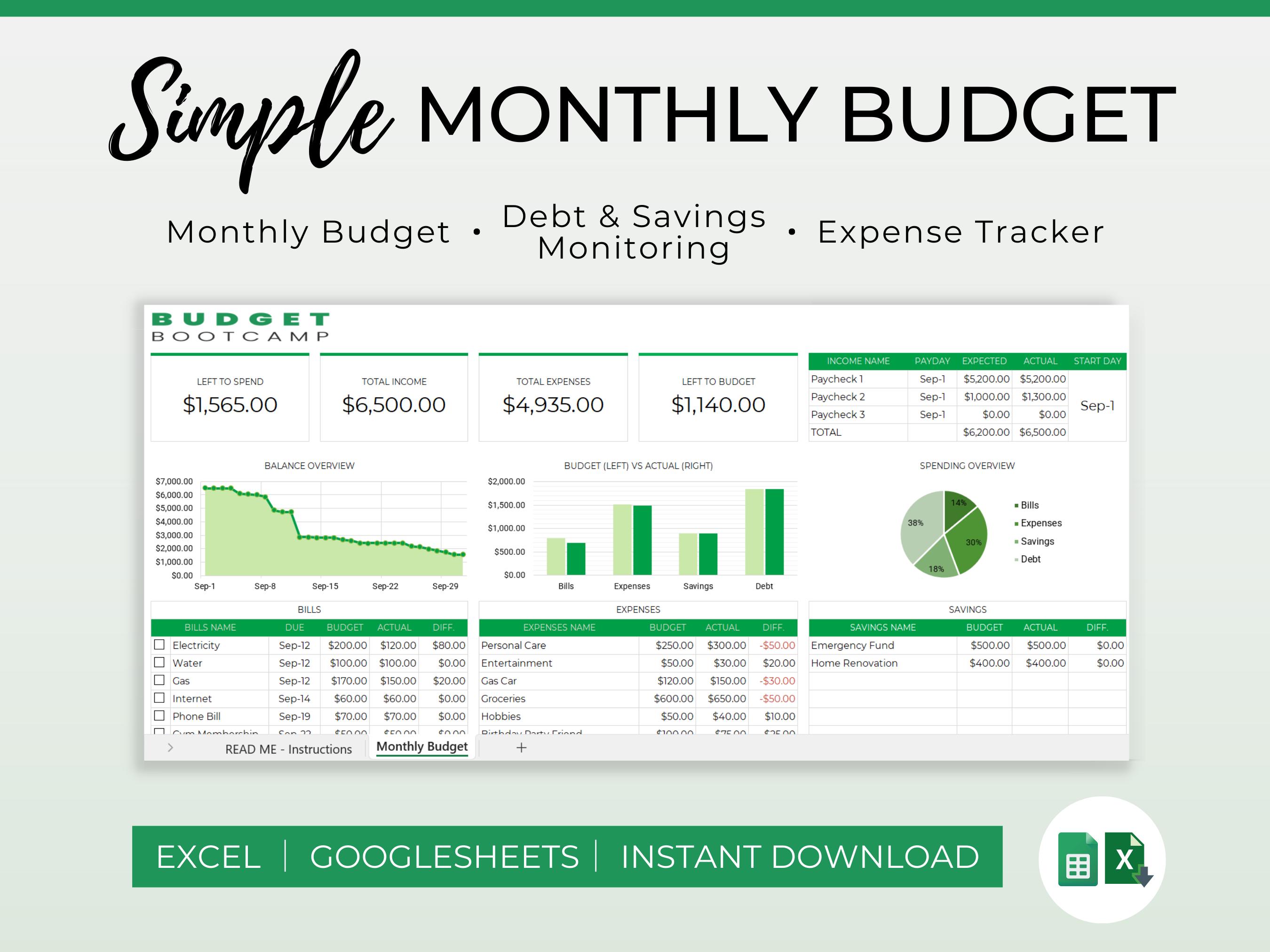Budget Template Google Sheets Budget Template Sheets Monthly Budget ...
