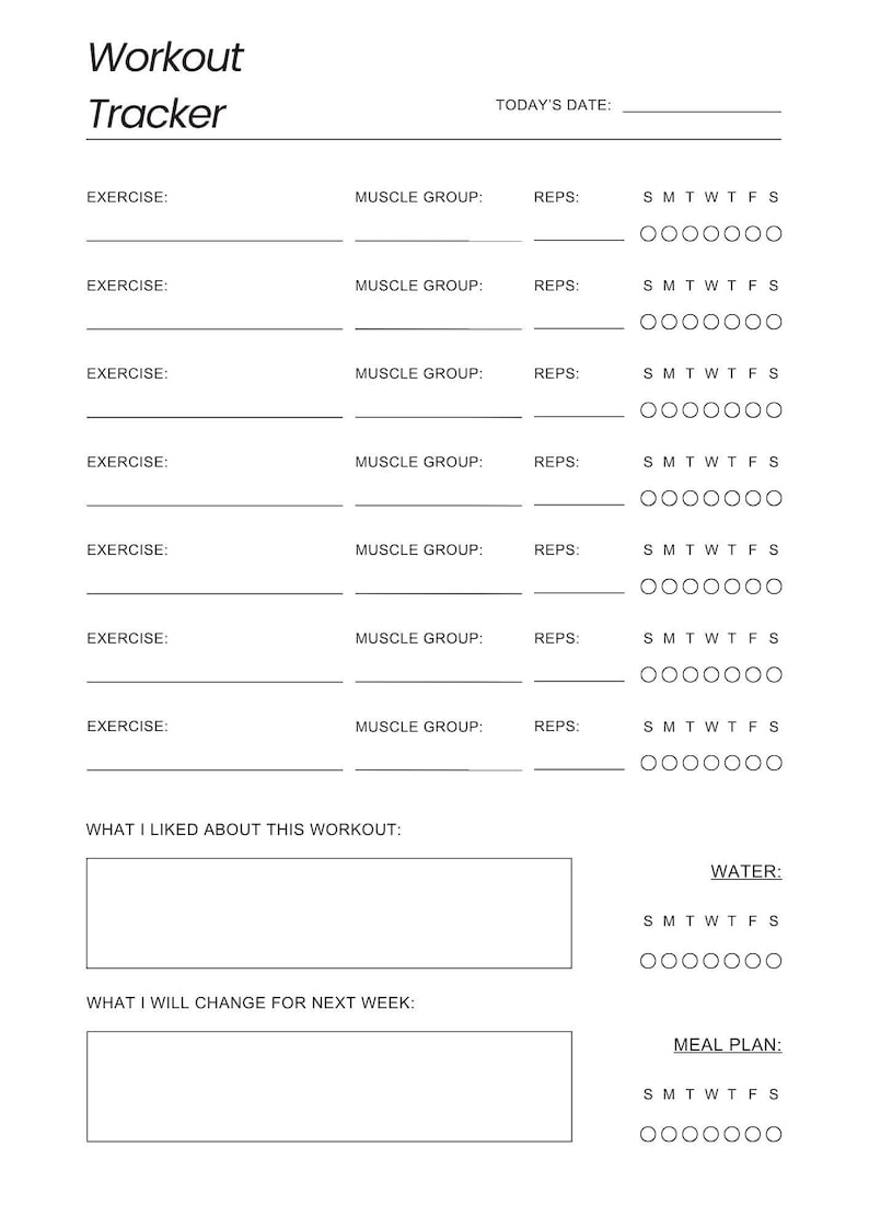 Workout Tracker - Etsy