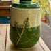 Green Carved Jar With Lid Fir Branch Motif - Etsy