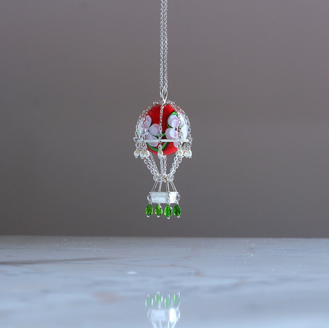 LIMITED EDITION - Sterling Silver Hot Air Balloon Pendant With ...