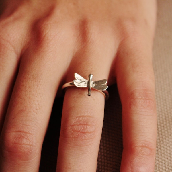 Silver Dragonfly Ring - Etsy